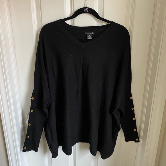 RXB | Sweaters | Rxb Oversized Black Button Sweater | Poshmark